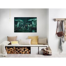 A.S. Cr&eacute;ation Leinwandbild &raquo;fantasy&laquo; Abstrakt Kunst 1 Stk. tlg. Keilrahmen Bild Holzoptik Fantasiewelt Leinwand-Bild Wohnzimmer modern gr&uuml;n Holz, Stahl B/H/T: 90cm 