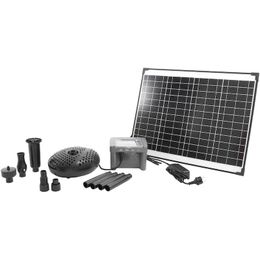 Ubbink Springbrunnenpumpe &raquo;SolarMax 2500 Accu inkl. PowerControl&laquo; Hybrid-Funktion schwarz Mit 3 Spr&uuml;hd&uuml;sen