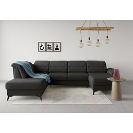 Sit & More sit&more Wohnlandschaft &raquo;Sinatra U-Form&laquo; optional mit Kopfteilverstellung und Armteilfunktion, Metallf&uuml;&szlig;e schwarz 98% Polyester, 2% Polyamid B/H/T: 