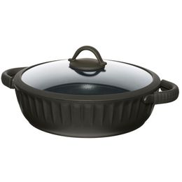RESTO Kitchenware Br&auml;ter &raquo;Ascella, Schmortopf antihaftbeschichtet und sp&uuml;lmaschinenfest&laquo; 2 Stk. tlg. Aluminiumguss schwarz 4,2 l + &Oslash; 28cm + H&ouml;he 7,9cm