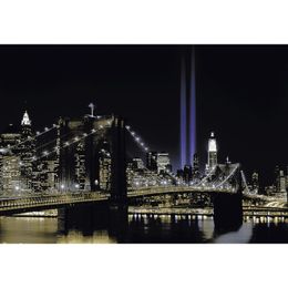 papermoon Fototapete &raquo;New York by night&laquo; glatt bunt Vlies B/L: 3,5m x 2,6m, Bahnen: 7 Stk.