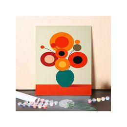ARTNANAS DIY Malen nach Zahlen Set-"Pop-Blumen" | Gr.: 30x40-ohne-rahmen