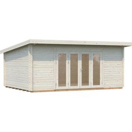 Palmako Gartenhaus &raquo;Lea&laquo; 19,4 m&sup2;, mit Fu&szlig;boden im Gartenhaus beige Massivholz Fu&szlig;boden im Gartenhaus, ohne Dacheindeckung
