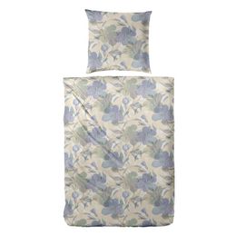 Primera Bettw&auml;sche &raquo;Feinbiber-Bettw&auml;sche Floris&laquo; 2 Stk. mit zarten Bl&uuml;ten blau Feinbiber, Obermaterial: 100% Baumwolle B/L: 135cm x 200cm, 1 Stk., 1 Stk., 