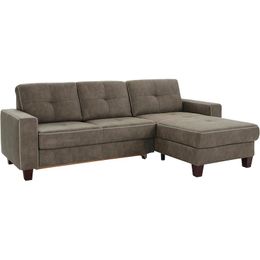 OTTO home Ecksofa &raquo;Varese&laquo; wahlweise mit Schlaffunktion und Vorziehfunktion grau Luxus-Microfaser ALTARA NUBUCK (100% Polyester);Luxus-Microfaser 