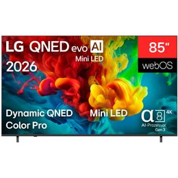LG QNED-Fernseher &raquo;85QNED82B6A&laquo; 215 cm/85 &prime;&prime; Smart-TV bunt 2.0 Soundsystem (20 Watt) mit &alpha;8 AI Sound Pro f&uuml;r virtuellen 11.1.2 Surround Sound sowie 