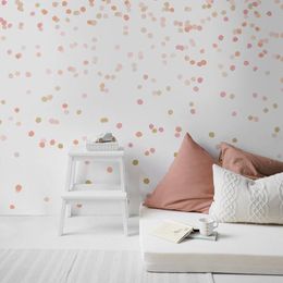 Art for the home Vliestapete &raquo;Fototapete Konfetti Rosa & Gold&laquo; glatt bunt Vlies B/L: 3m x 2,8m, Rollen: 1