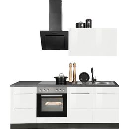 KOCHSTATION K&uuml;chenzeile &raquo;KS-Brindisi&laquo; Breite 210 cm, wahlweise mit E-Ger&auml;ten, mit MDF-Fronten wei&szlig; B/H/T: 210cm x 200cm x 60cm, ohne E-Ger&auml;te