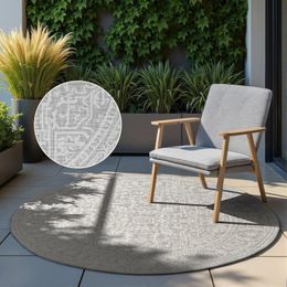 Hanse Home Outdoorteppich &raquo;Kona Wendeteppich&laquo; rund 5 mm H&ouml;he In und Outdoor, Flachgewebe, wetterfest, pflegeleicht, robust grau Polypropylen &Oslash; 160cm 1