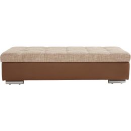 DOMO collection Hocker &raquo;TREVISO XXL: 161x60x41 cm&laquo; mit Stauraum, auch in Cord, passend zur Serie, moderne Steppung braun Microfaser-Primabelle (100% 