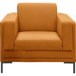 LOOKS by Wolfgang Joop Sessel &raquo;LOOKS VII&laquo; klare Linien, edles Design gelb 100% Polyester Struktur, B/H/T: 97cm x 82cm x 90cm