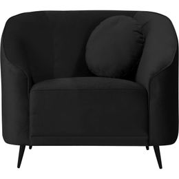 Home Affaire Sessel &raquo;Ashly&laquo; in 3 Bezugsvarianten, Boucl&eacute;, Samtoptik und Struktur weich. schwarz 100% Polyester Samtoptik, B/H/T: 100cm x 81cm x 80cm