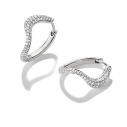 Thomas Sabo Damen Thomas Sabo Paar Creolen &raquo;Fluid Elegance Creolen Pav&eacute;&laquo; mit Zirkonia (synth.) silber Silber 925 (recycelt)