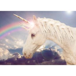 papermoon Fototapete &raquo;Unicorn Rainbow&laquo; glatt bunt Vlies B/L: 3,5m x 2,6m, Bahnen: 7 Stk.