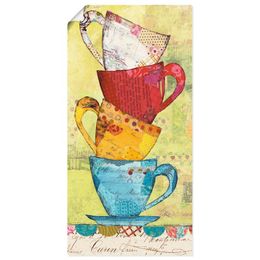 Artland Wandbild &raquo;Komm zum Kaffee&laquo; Geschirr & Besteck 1 Stk. tlg. als Leinwandbild, Poster in verschied. Gr&ouml;&szlig;en gelb B/H/T: 50cm x 100cm, Poster Geschirr & 