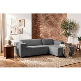 OTTO home Ecksofa &raquo;Jellon kompakte Eckcouch&laquo; Breite 232 cm, L-Form, Chenille, mit Welleunterfederung grau 100% PES B/H/T: 232cm x 70cm x 157cm, 