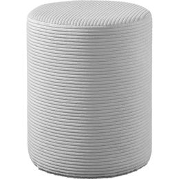 Maintal Polsterhocker &raquo;H&uuml;geldorf&laquo; Hocker rund aus Cord-Bezug grau B/H/T: 40cm x 50cm x 40cm, Cord