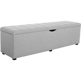 Home Affaire Hockerbank &raquo;Checked&laquo; mit Stauraum, Breite 120 cm und 160 cm, als Bettbank geeignet grau Struktur fein (100% Polyester) f&uuml;r Bett Classico,