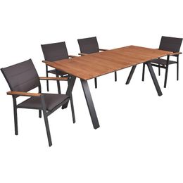 Garden Pleasure Garten-Essgruppe &raquo;DAVINA&laquo; 5 Stk. tlg. grau Massivholz Einheitsgr&ouml;&szlig;e