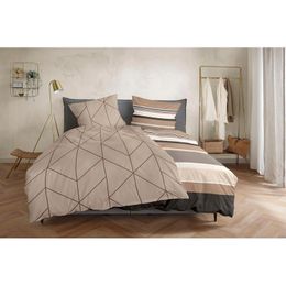 Primera Bettw&auml;sche &raquo;Satin-Bettw&auml;sche Golden&laquo; 2 Soft-Seersucker, Obermaterial: 100% Baumwolle B/L: 155cm x 220cm, 1 Stk., 1 Stk., Soft-Seersucker, B/L: 80cm x 