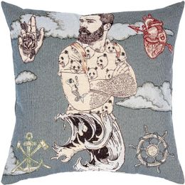 Pad Dekokissen &raquo;AQUABOY&laquo; Made in Europe, Kissenh&uuml;lle ohne F&uuml;llung, 1 St&uuml;ck blau Obermaterial: 52% Baumwolle, 48% Polyester B/L: 50cm x 50cm, 1 Stk.
