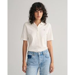 Gant Damen Poloshirt &raquo;SLIM SHIELD KA PIQUE POLO&laquo; mit grafischer Logostickerei auf der Brust beige XS