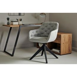 Jahnke Schalenstuhl &raquo;KENSINGTON TWIST LOCK&laquo; () 1 Stk.Twistlock - dreht sich in Ausgangsposition zur&uuml;ck grau Polyester B/H/T: 57,5cm x 80,5cm x 59,5cm, 1 Stk.