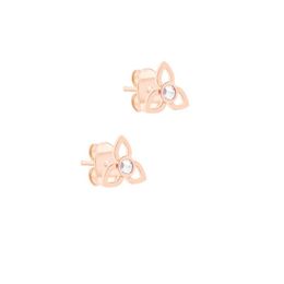Tamaris Damen Paar Ohrstecker &raquo;Schmuck Geschenk Edelstahl Ohrringe in Bl&uuml;ten-Optik&laquo; mit Zirkonia (synth.) rosa Edelstahl