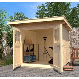 Weka Gartenhaus &raquo;179 Gr.1&laquo; beige Massivholz Fu&szlig;boden im Gartenhaus, ohne Dacheindeckung