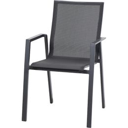 siena GARDEN Gartensessel &raquo;RENO Stapelsessel&laquo; Gestell aus Aluminium, Ranotex Bezug grau B/H/T: 56cm x 88cm x 65cm