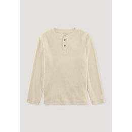 hessnatur Henley Shirt Relaxed aus Bio-Baumwoll-Rippe in natur | Gr.: 122/128