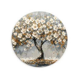 OnlyWow Rundes Wandbild Goldfarben | Gr.: 30 x 30 cm