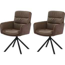 Jockenh&ouml;fer Drehstuhl &raquo;Audrey&laquo; (Set) 2 Stk.Echtleder, inklusive Drehfunktion (360&deg;), Materialmix, 150kg belastbar braun Leder B/H/T: 58cm x 89cm x 65cm, 2 Stk., 