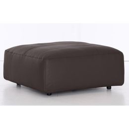 Musterring Hocker &raquo;LUCIA&laquo; braun Flachgewebe VALMONT (60% Baumwolle/40% Leinen);Leder PURO, pigmentiertes Leder;Microfaser CRONA (100% Polyester);Flachgewebe 