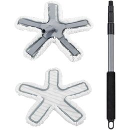 Maximex Bodenwischer-Set &raquo;Modell Oktopus mit Teleskopstiel&laquo; 360&deg; Duo-Knickgelenk, Mikrofaser-Bezug, reinigt nur mit Wasser grau Kunststoff, Stahl, Textil 