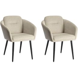 LeGer Home by Lena Gercke Esszimmerstuhl &raquo;Fleur&laquo; (Set) 2 Stk.Strukturstoff, ergonomisches Design, gesteppte R&uuml;ckenlehne beige Polyester B/H/T: 65cm x 