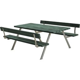 Plus Garten-Essgruppe &raquo;Alpha Kombim&ouml;bel mit 2 R&uuml;ckenlehnen&laquo; 1 Stk. tlg. 177x185x76/45 cm gr&uuml;n Polywood, Stahl B/H/T: 185cm x 76cm x 177cm