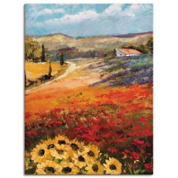 Artland Leinwandbild &raquo;Toskana II&laquo; Europa 1 Stk. tlg. auf Holzrahmen gespannt rot Leinwand B/H/T: 45cm x 60cm, Leinwandbild Europa Hochformat, 1 Stk.