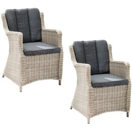 Destiny Gartensessel &raquo;LUNA&laquo; Set, 2 Stk. tlg. Aluminium, Polyrattan, inkl. Auflagen wei&szlig; Obermaterial: 100% Polyester. F&uuml;llung: 100% Polyurethan Polyester, B/H