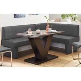 Home Affaire Eckbank &raquo;Nils&laquo; Sitz und R&uuml;cken gepolstert, verschiedene Qualit&auml;ten grau Holzwerkstoff, Massivholz, Polyester B/H/T: 202cm x 89cm x 152cm,