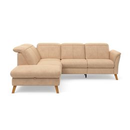 Sit & More sit&more Ecksofa &raquo;Romero L-Form&laquo; wahlweise mit oder ohne TV-Funktion, Schlaffunktion, Bettkasten braun 100% Polyester B/H/T: 250cm x 91cm x 220cm, 