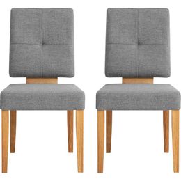 OTTO home Esszimmerstuhl &raquo;Ponza Polsterstuhl&laquo; (Set) 2 Stk.Gestell Eiche massiv ge&ouml;lt, Esszimmer Bestseller grau Massivholz B/H/T: 49cm x 94cm x 61cm, 