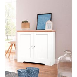 OTTO home Sideboard &raquo;Nanna&laquo; Kommode mit einer Folien Oberfl&auml;che in Eiche-Optik, Breite 80 cm wei&szlig; B/H/T: 82cm x 80cm x 39cm, 2 Stk.
