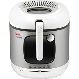 Tefal Fritteuse &raquo;Mega XXL&laquo; 2100 W Fassungsverm&ouml;gen 3,3 l herausnehmbarer Beh&auml;lter, Anti-Geruch-Filter, Sichtfenster, FR4800 grau Einheitsgr&ouml;&szlig;e Fritteuse