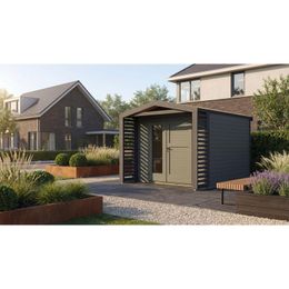 Weka Gartenhaus &raquo;Killarney&laquo; Doppelt&uuml;r, 1 1/2 Seite mit Fenster, inkl. Rhombusvordach Massivholz ohne Fu&szlig;boden, ohne Dacheindeckung