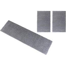 Bruno Banani Bettumrandung &raquo;Shaggy Soft&laquo; H&ouml;he 30 mm 3 Stk. tlg. gewebt, Uni-Farben, besonders weich, Bettvorleger, L&auml;ufer-Set grau Obermaterial: 100% Polypropylen 