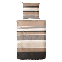 Primera Bettw&auml;sche &raquo;Satin-Bettw&auml;sche Line-Art&laquo; 2 Satin, Obermaterial: 100% Baumwolle B/L: 155cm x 220cm, 1 Stk., 1 Stk., Satin, B/L: 80cm x 80cm, 2