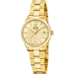 Jaguar Damen Quarzuhr &raquo;Essentia&laquo; Armbanduhr, Damenuhr, Swiss Made, Edelstahlarmband, analog, Tag gold Einheitsgr&ouml;&szlig;e