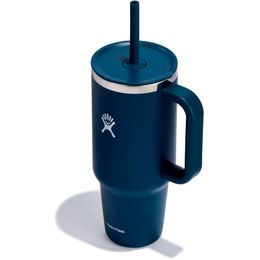 Hydro Flask Thermobecher &raquo;All Around Travel Tumbler in den Gr&ouml;&szlig;en 24 oz/ 32 oz / 40 oz&laquo; Thermo Cup mit Strohhalm, 709 ml/ 946 ml/ 1182 ml lila Edelstahl 32,13cm, 