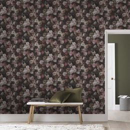 SUPERFRESCO EASY Vliestapete &raquo;Vintage bloom 10mx52cm&laquo; floral glatt Vintage bloom 1000x52cm schwarz Vlies B/L: 0,52m x 10m, Rollen: 1